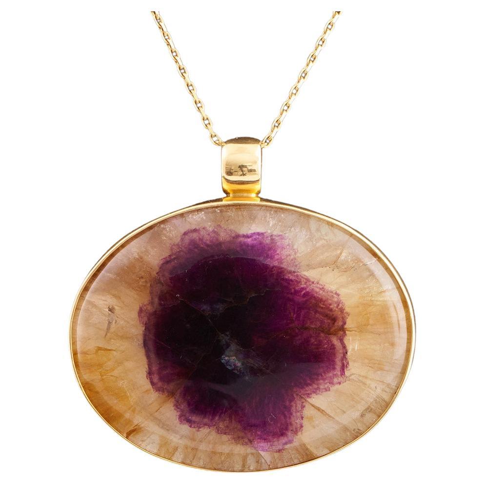 18K Gold and Blue John Necklace For Sale at 1stDibs