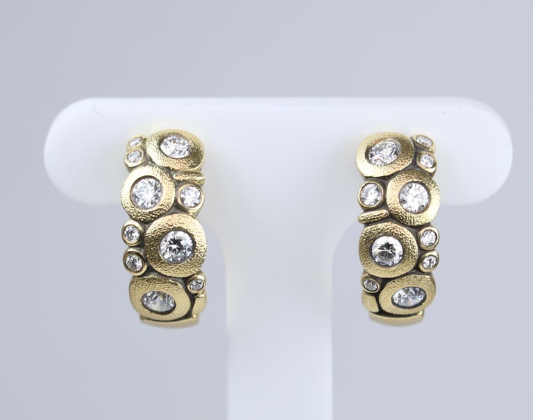 Yellow Gold and Diamond “Candy” Huggies by Alex Sepkus at 1stDibs