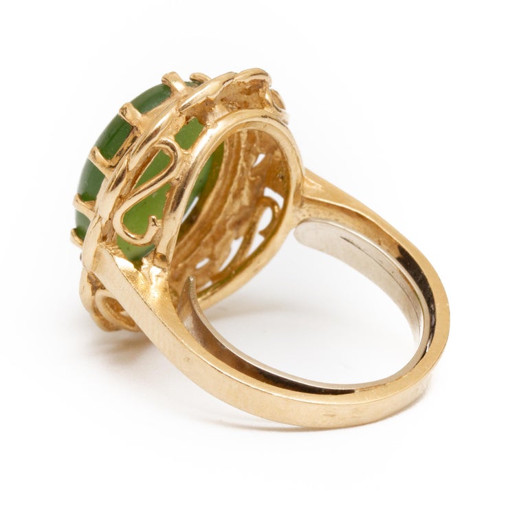 18K Gold and Jade Ring at 1stDibs