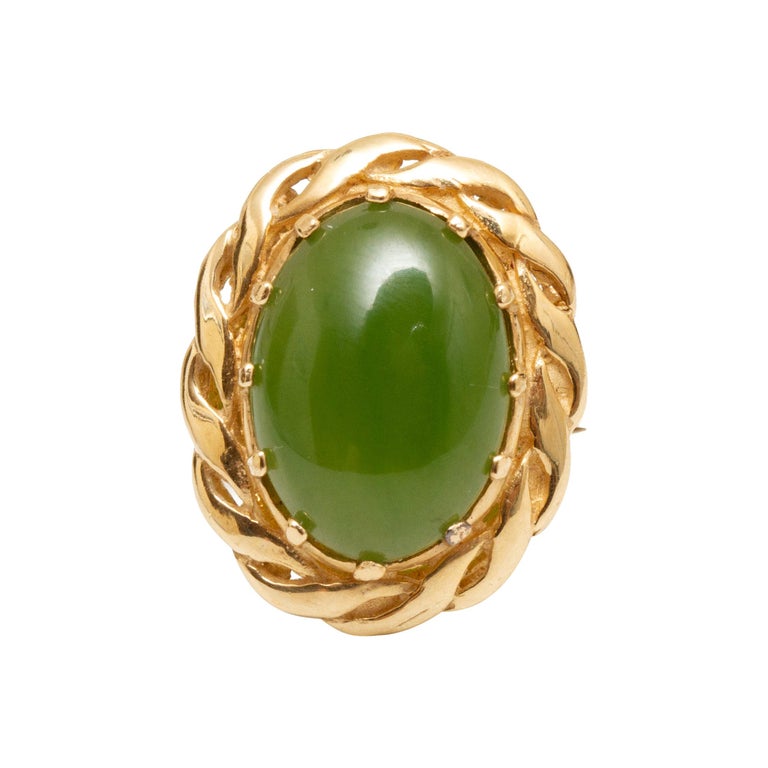 18K Gold and Jade Ring at 1stDibs