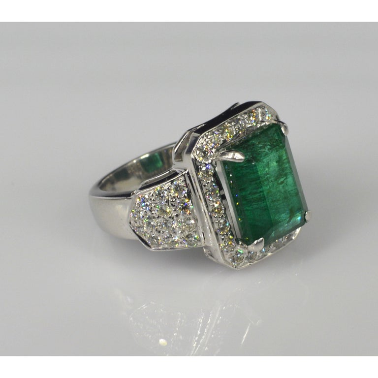 Customizable 18K Gold Antique Emerald Engagement Ring, Emerald ...