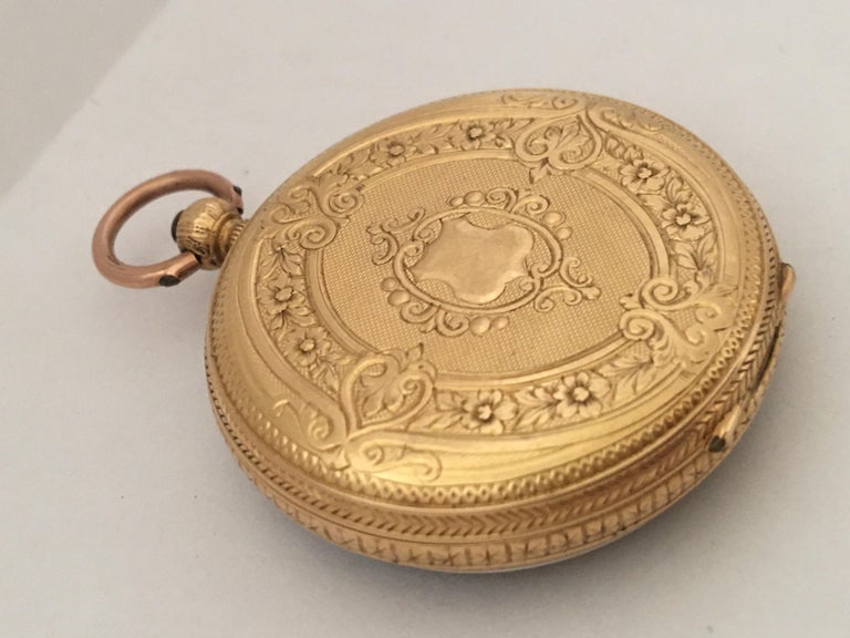 18 Karat Gold Antique Key-Wind Ladies Pocket Watch at 1stDibs | ladies ...