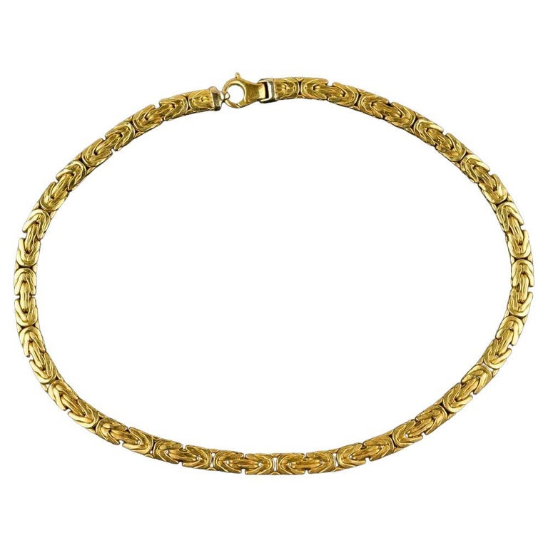 18k Gold Italian Milor Byzantine Design Link Necklace For Sale at 1stDibs