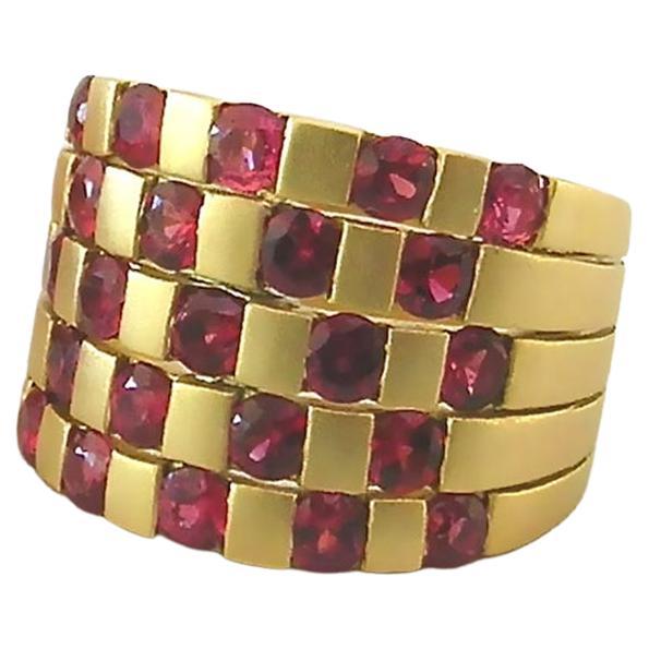 Customizable 18 Karat Gold and Black Diamond Checker Pattern Ring For ...