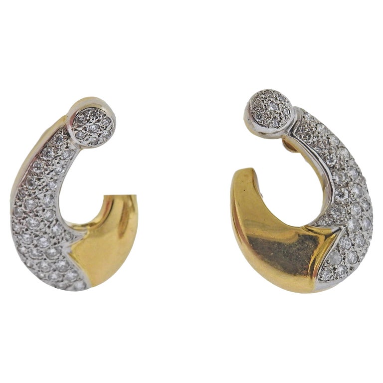 18k Gold Diamond Cocktail Earrings For Sale at 1stDibs