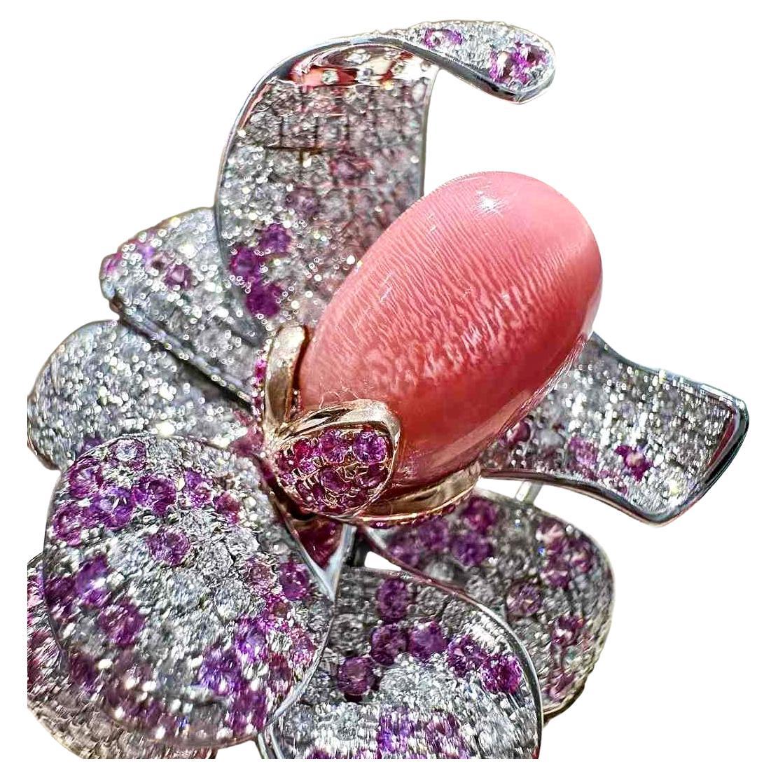 Convertible 3-in-1 Conch Pearl Jewelry with 18K Gold Diamond Sapphire ...
