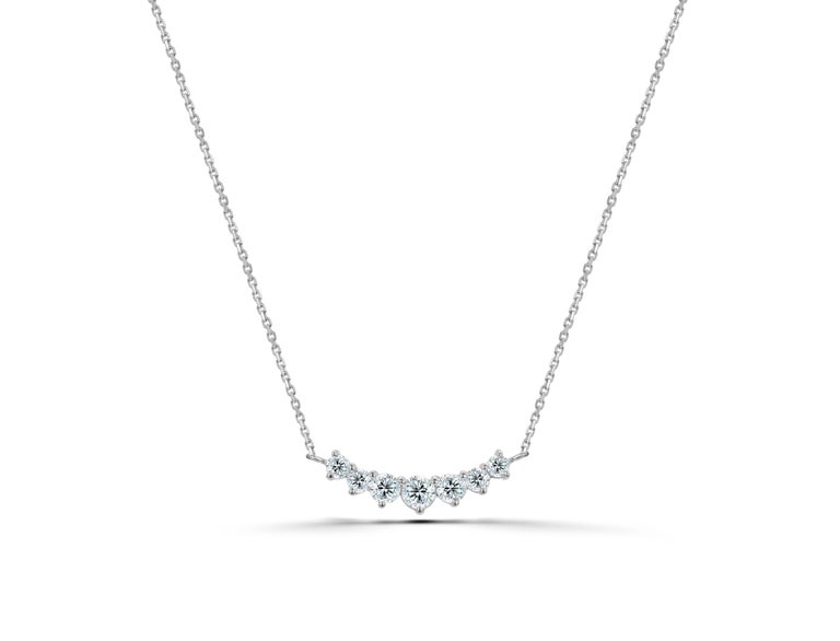18k Gold Diamond Minimalist Cluster Band Necklace Wedding Diamond ...