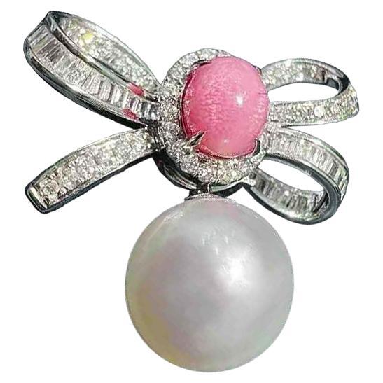 Convertible 3-in-1 Conch Pearl Jewelry with 18K Gold Diamond Sapphire ...