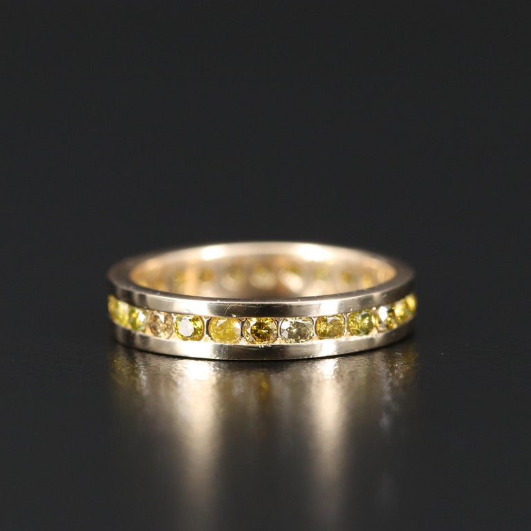 Customizable 18K Gold Diamonds Engagement Band, Unique Eternity Diamond ...