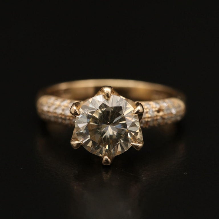 Customizable 18K Gold Diamonds Engagement Ring, Unique Diamonds Wedding ...