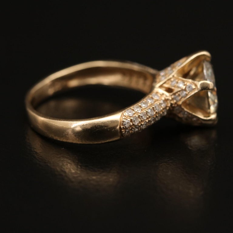 Customizable 18k Gold Diamonds Engagement Ring Unique Diamonds Wedding