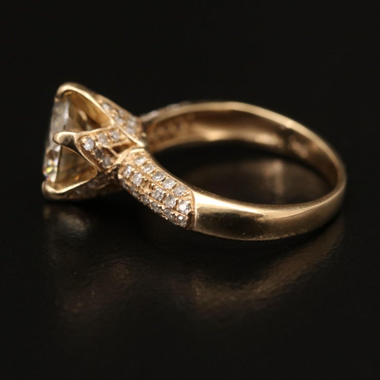 Customizable 18K Gold Diamonds Engagement Ring, Unique Diamonds Wedding ...