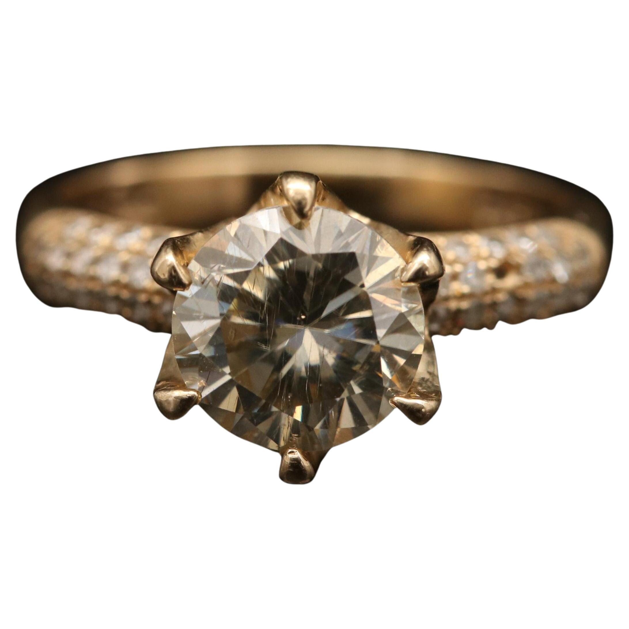 Customizable 18k Gold Diamonds Engagement Ring Unique Diamond Wedding