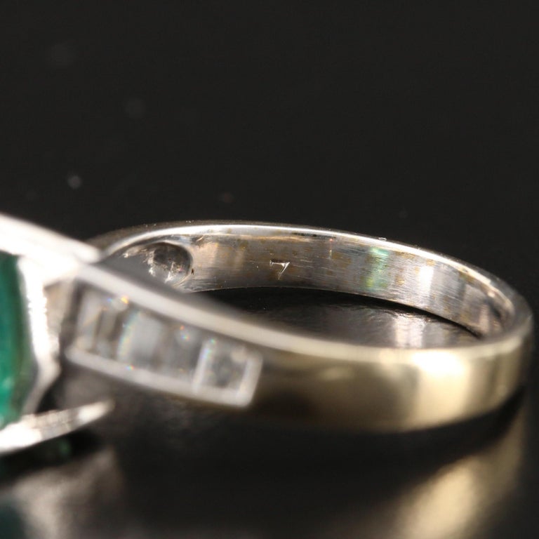 Customizable 18K Gold Emerald Antique Half Eternity Engagement Ring For ...