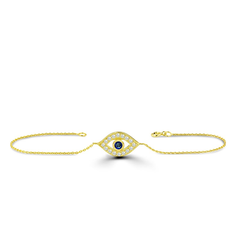 18K Gold Evil Eye Bracelet For Sale at 1stDibs