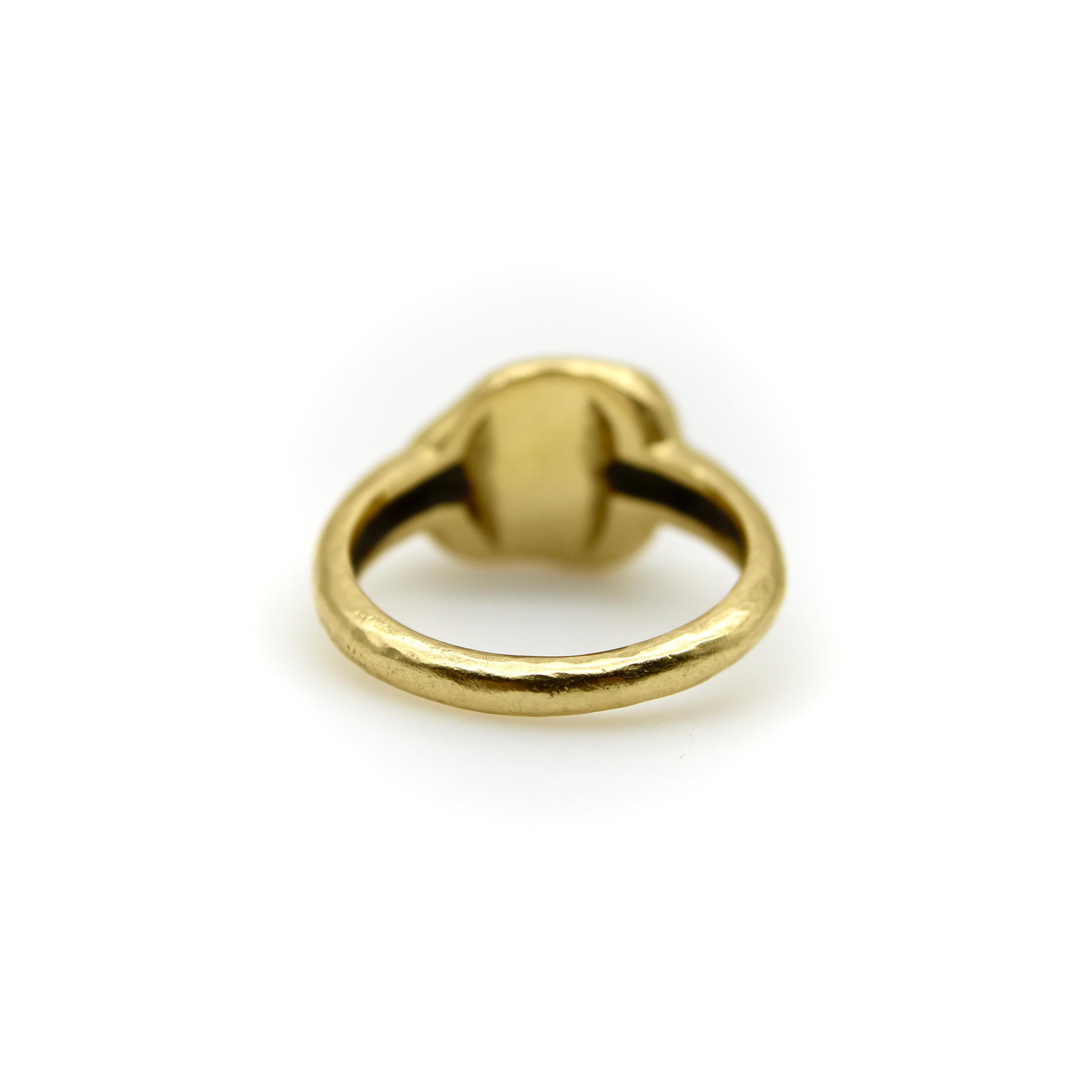 18K Gold Hand Carved Mexican Fire Oral Feu Ring by Tony Malmed For Sale ...