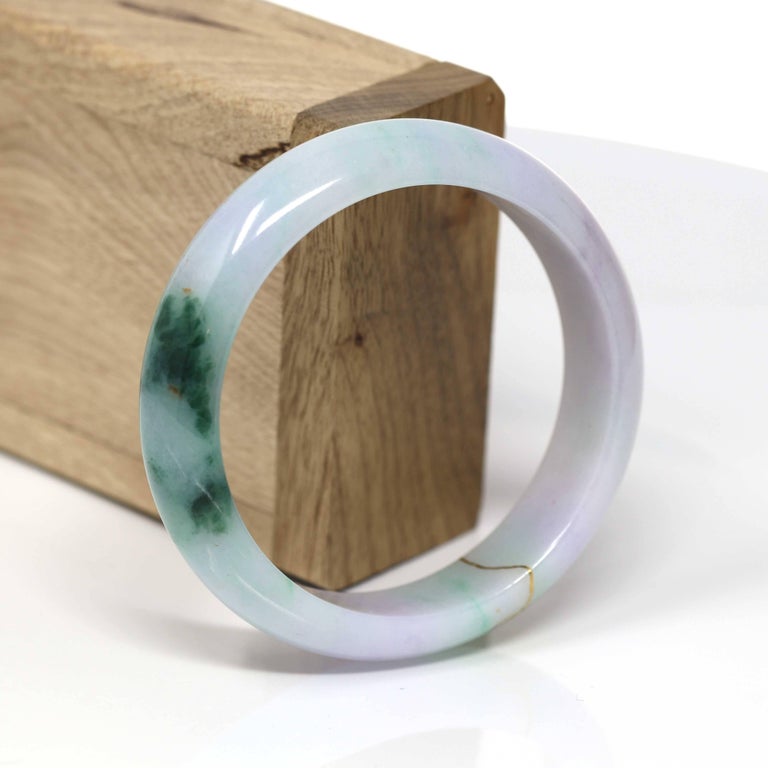 18k Gold Inlaid Real Jadeite Jade Bangle Bracelet #446 For Sale at 1stDibs