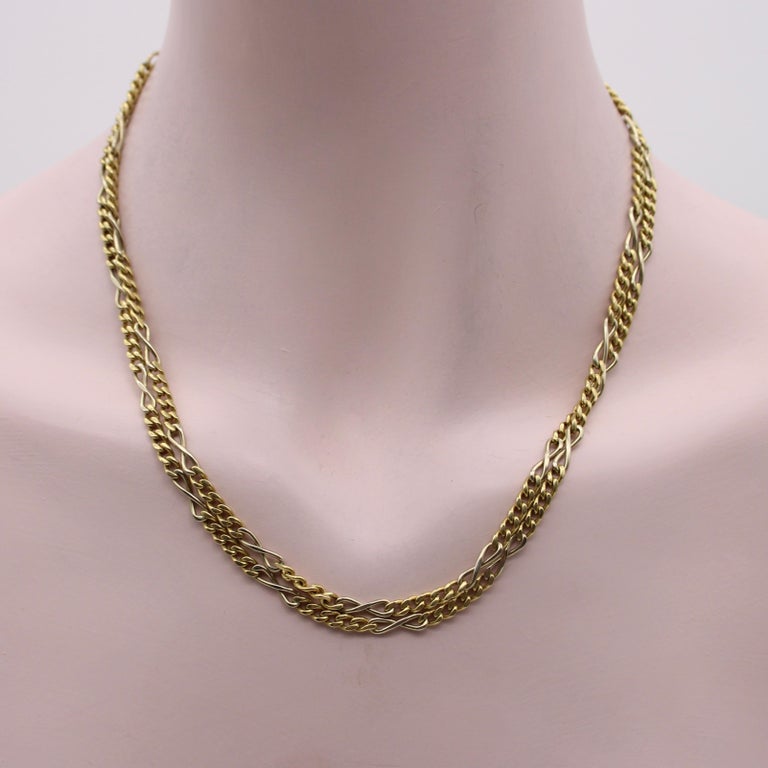 18K Gold Italian Vintage Curb and Infinity Link Chain For Sale at 1stDibs