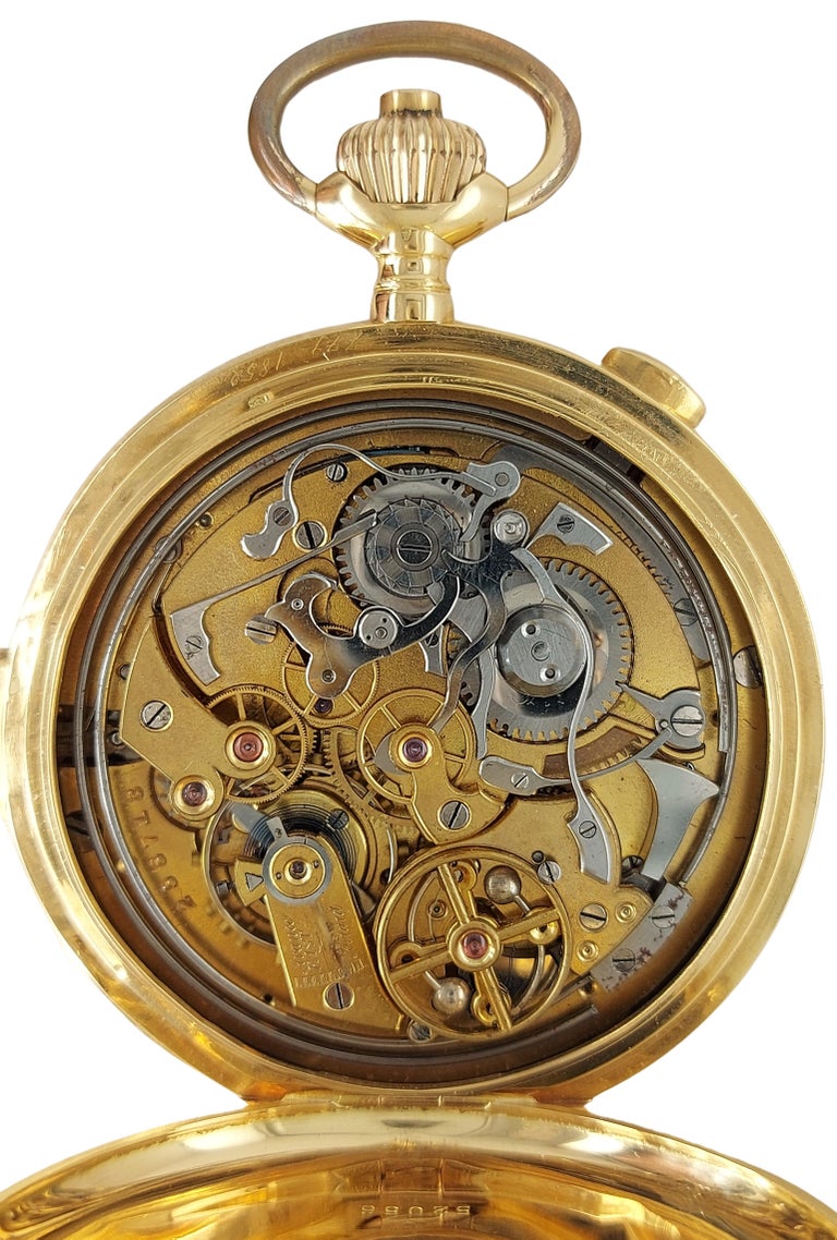 18k Gold Le Phare Quarter Repeater Chronograph Moon Phase Pocket Watch ...
