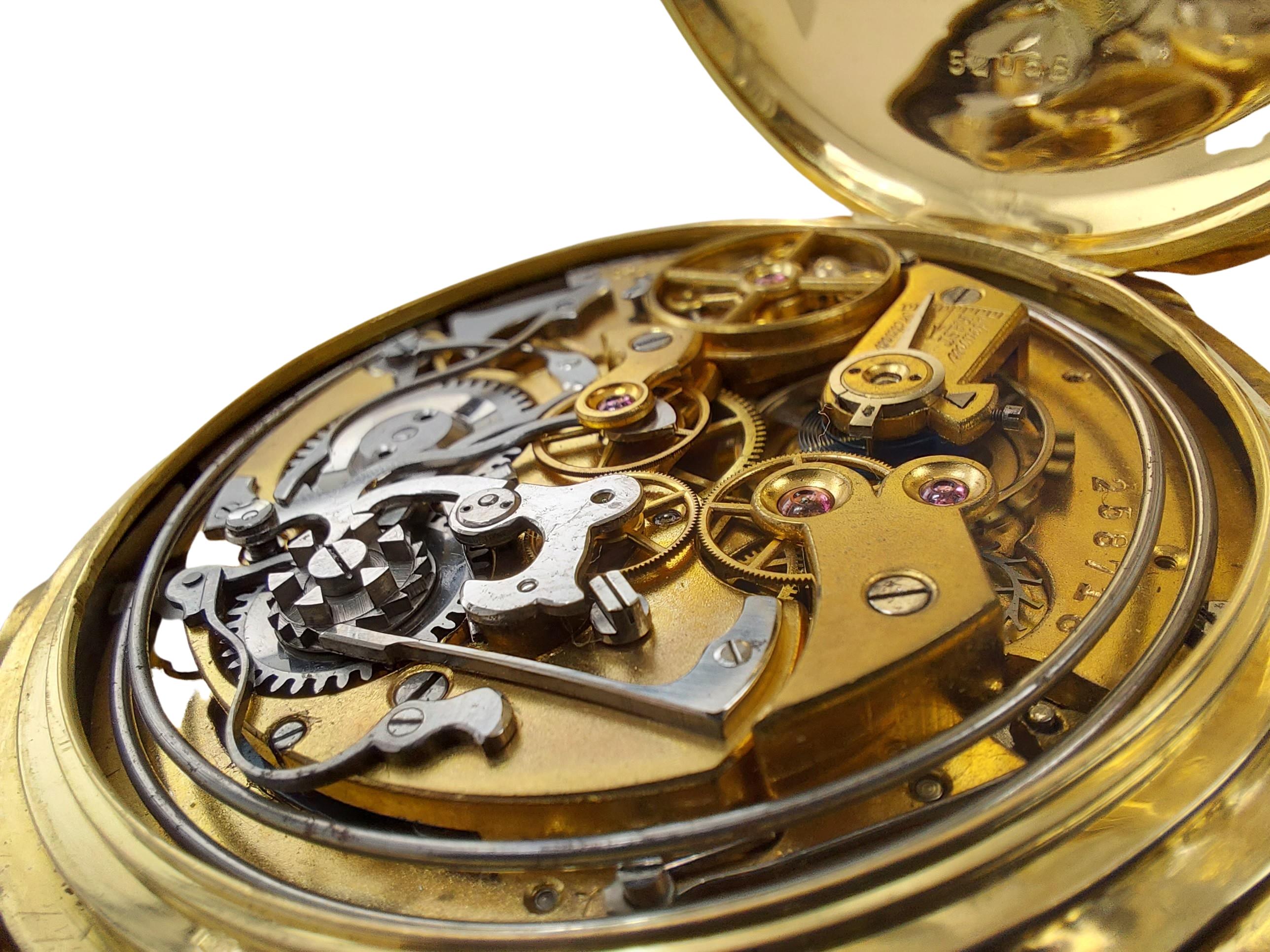 18k Gold Le Phare Quarter Repeater Chronograph Moon Phase Pocket Watch ...