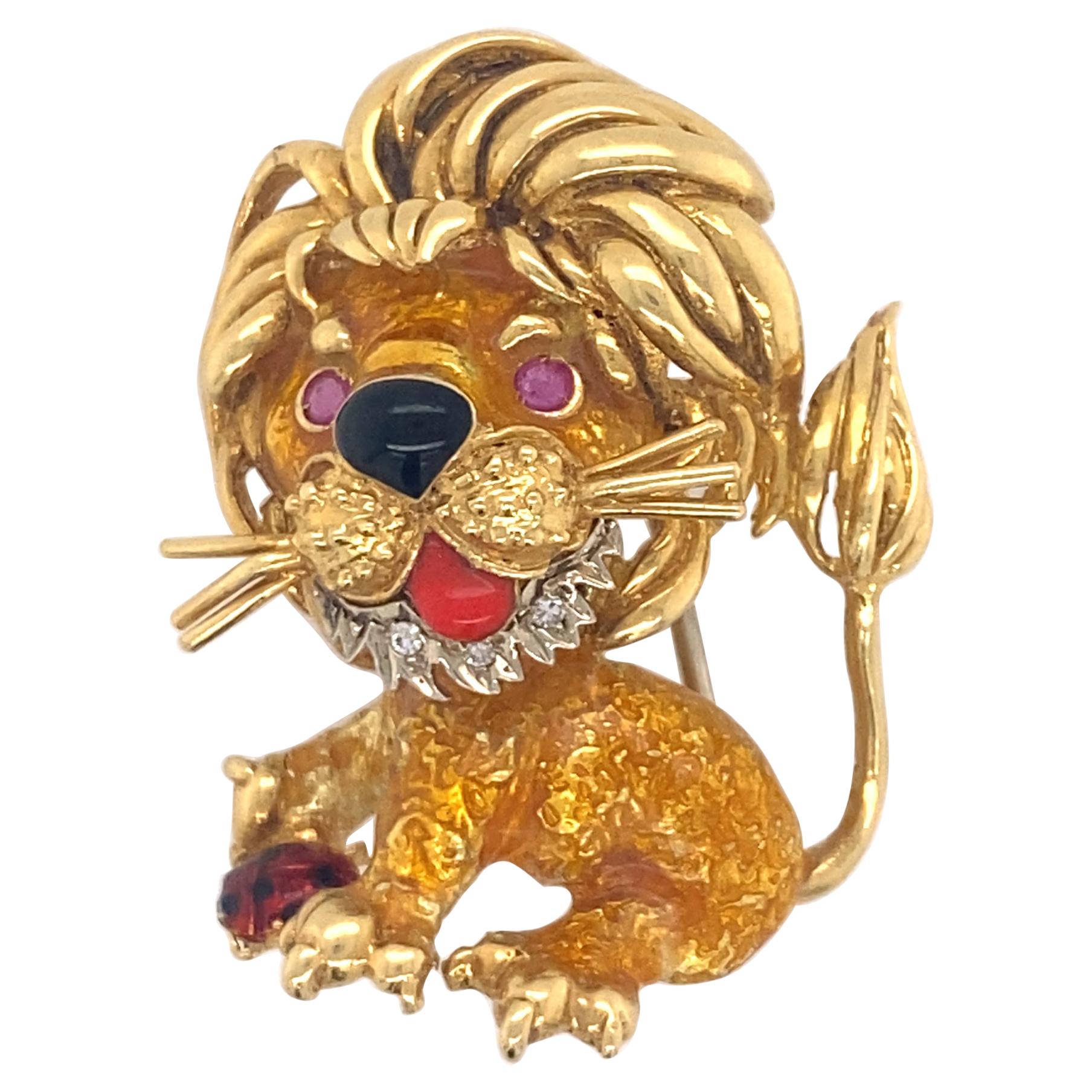 Gold Alligator Brooch at 1stDibs