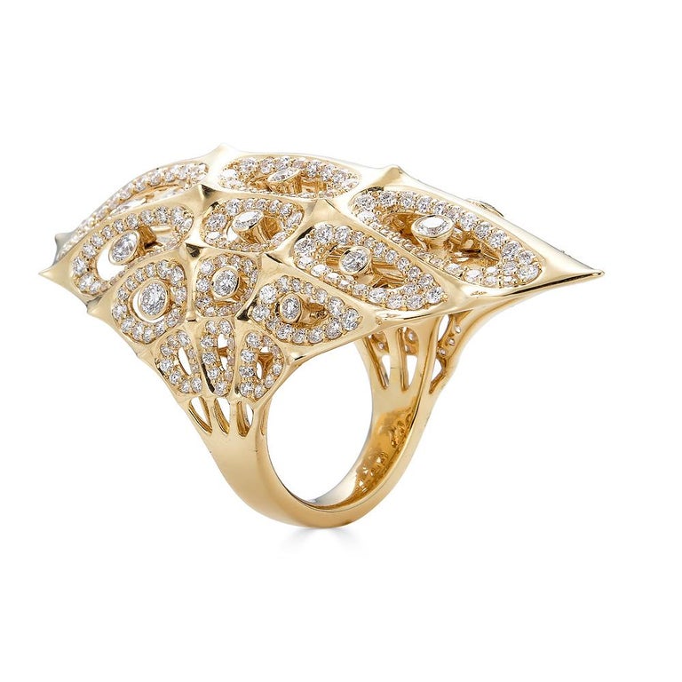 18K Gold Morphogen Shield Ring by John Brevard For Sale at 1stDibs