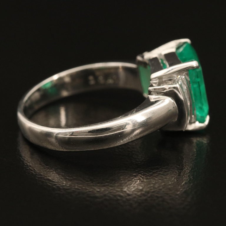 Customizable 18K Gold Natural Emerald Engagement Ring, Vintage Emerald Wedding Ring For Sale at ...