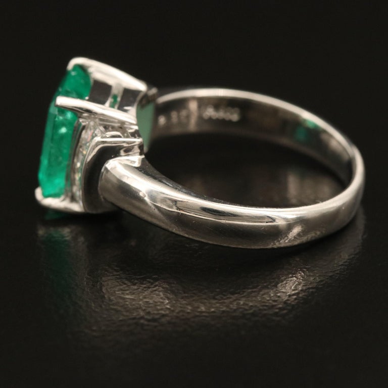 Customizable 18K Gold Natural Emerald Engagement Ring, Vintage Emerald Wedding Ring For Sale at ...