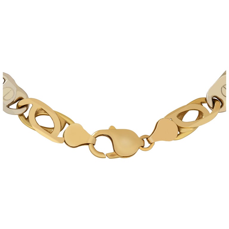 18k Gold Necklace Chain with Unique Link Designs at 1stDibs