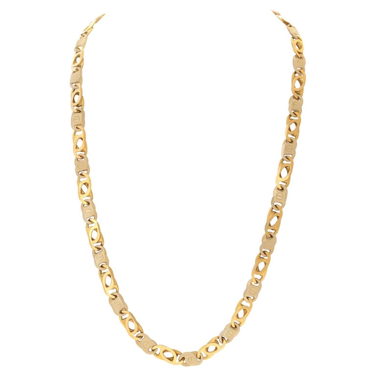 18k Gold Necklace Chain with Unique Link Designs at 1stDibs