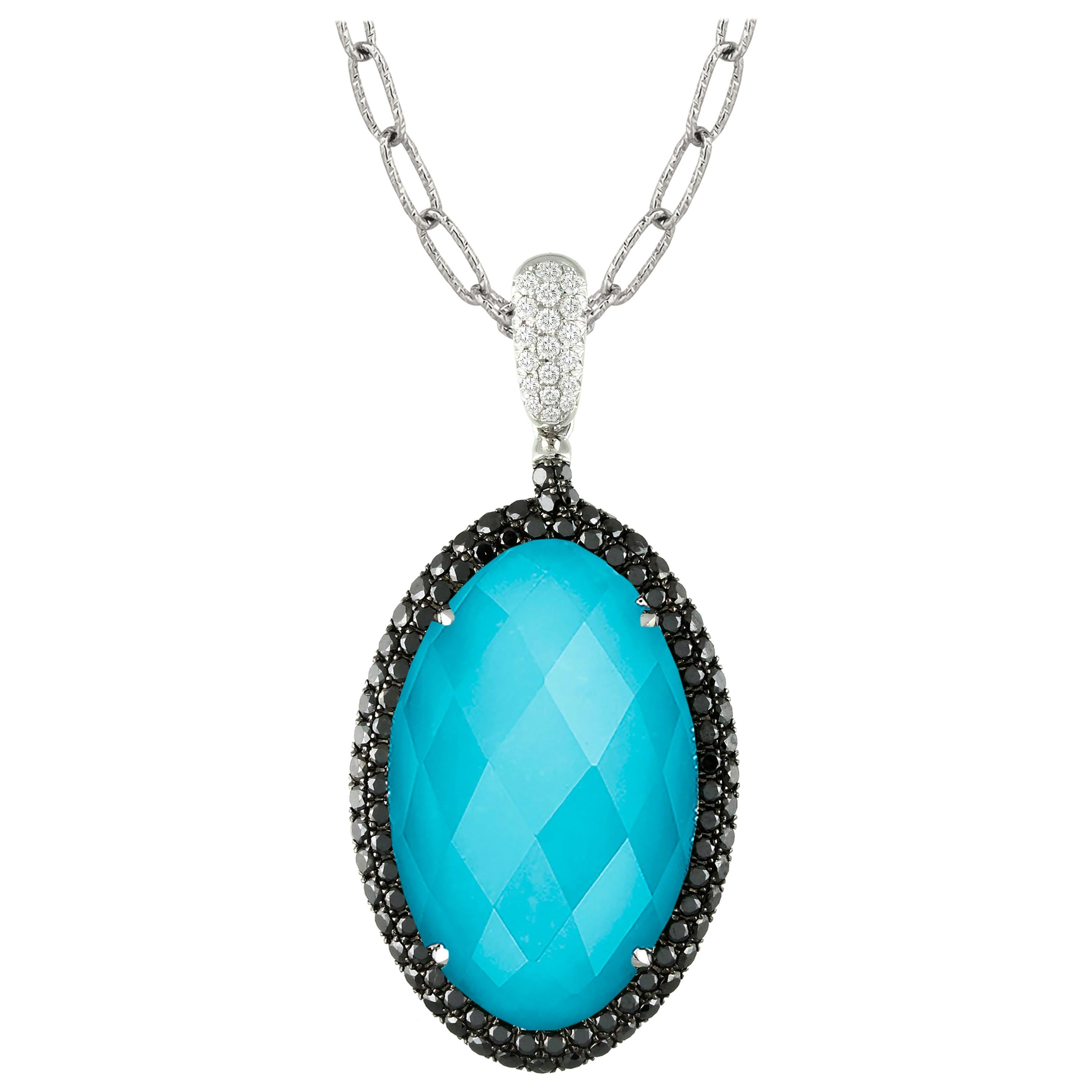 18k turquoise and diamond necklace For Sale at 1stDibs | turquoise and ...