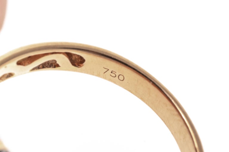 18k Gold Pink Sapphire, Diamond, and Tsavorite Flying Pig Ring For Sale ...