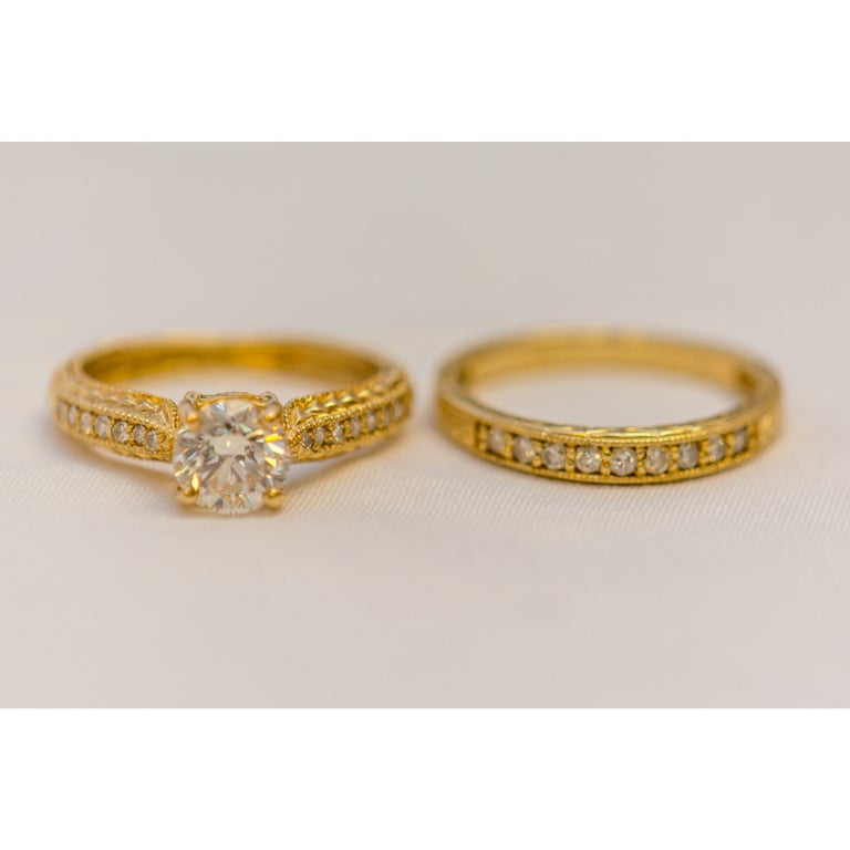 Customizable 18K Gold Round Brilliant Cut Diamond Engagement Ring ...