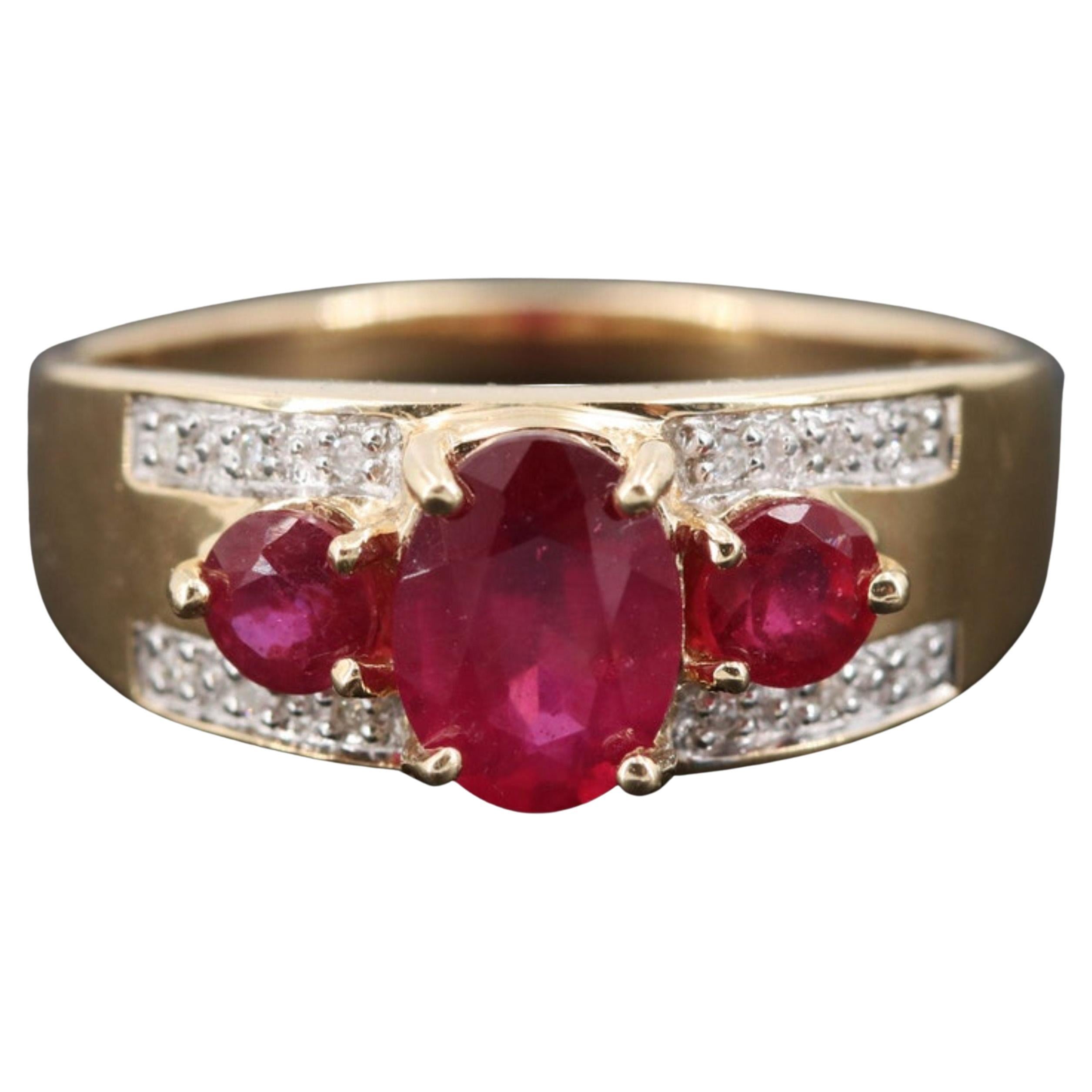 Customizable 18K Gold Ruby Wedding Ring, Natural Ruby Statement Ring ...