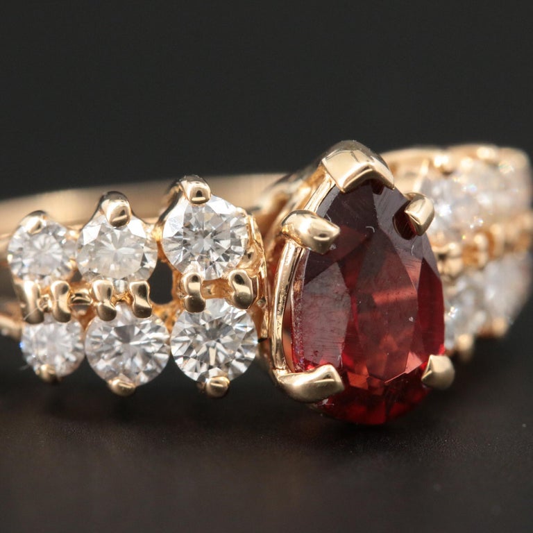 Customizable 18K Gold Ruby Statement Ring, Ruby Bridal Wedding Ring for Her For Sale at 1stDibs