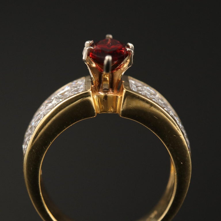 Customizable 18K Gold Ruby Wedding Ring, Ruby Engagement Ring For Sale ...