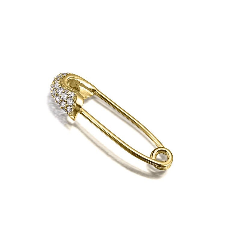 18K Gold Safety Pin and Razor Blade Duo at 1stDibs