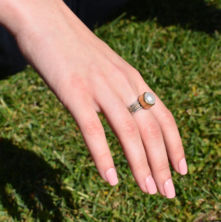 18k Gold Silver Pearl Cocktail Ring, Lynn Kathyrn Miller, Lynn K ...