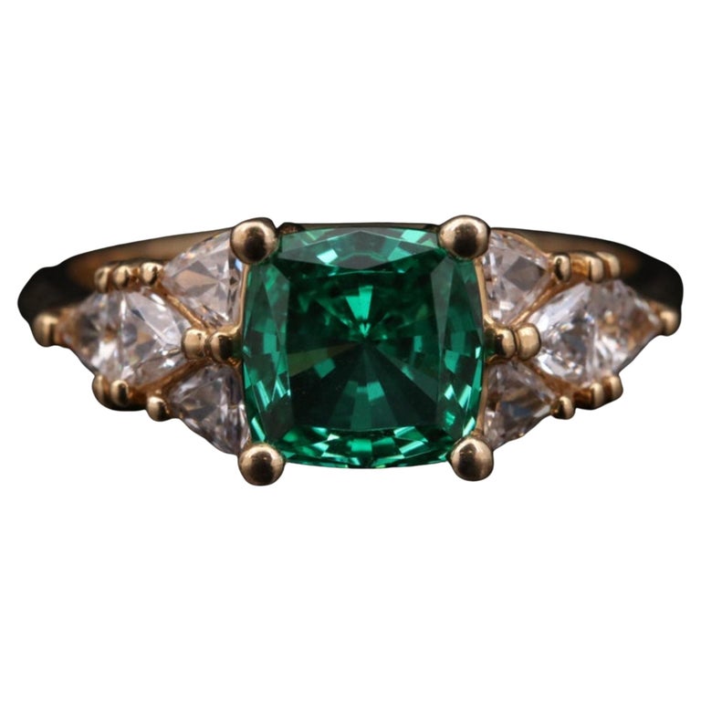 Customizable 18K Gold Spinel Engagement Ring, Antique Spinel Wedding ...