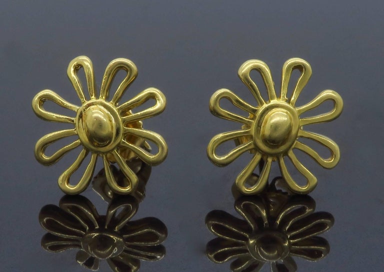 18 Karat Gold Tiffany and Co. Paloma Picasso Daisy Earrings at 1stDibs ...