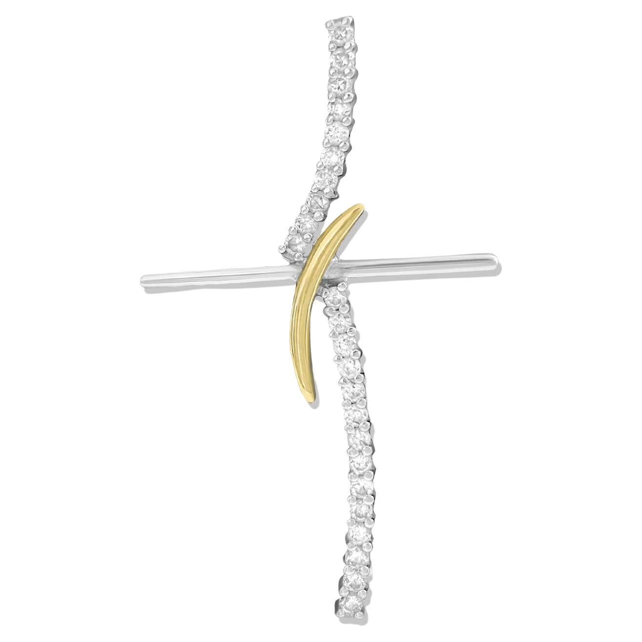 0.98 Carat Pear Shaped Emerald and Diamond Pendant in 18k Two Tone Gold ...