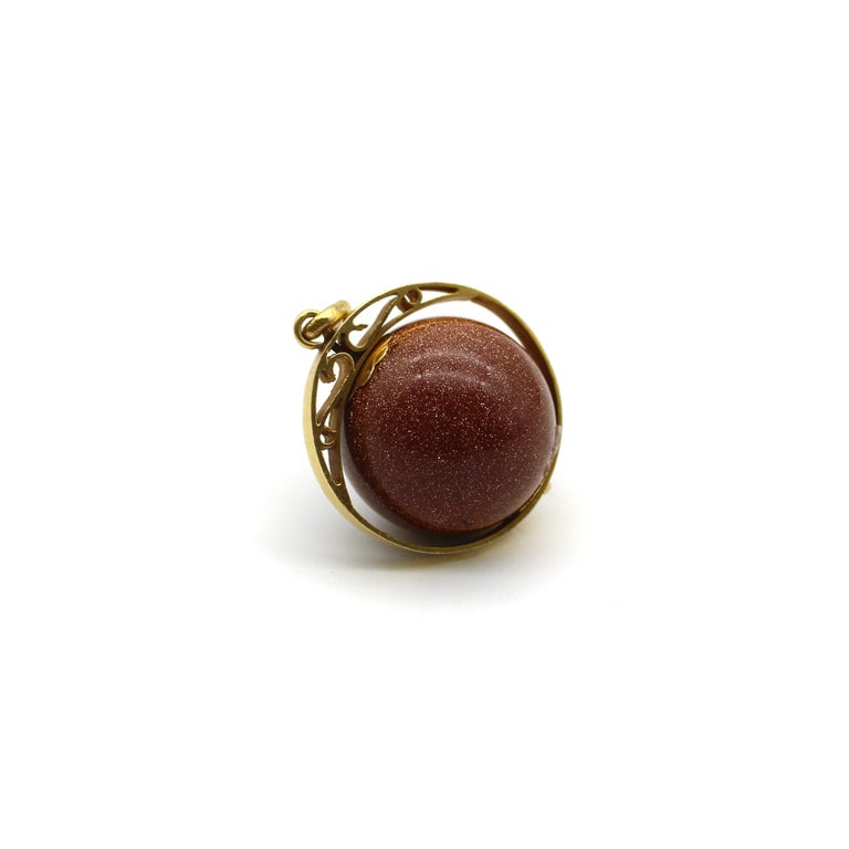 18K Gold Victorian Sandstone Orb Fob For Sale at 1stDibs