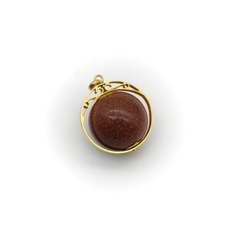 18K Gold Victorian Sandstone Orb Fob For Sale at 1stDibs
