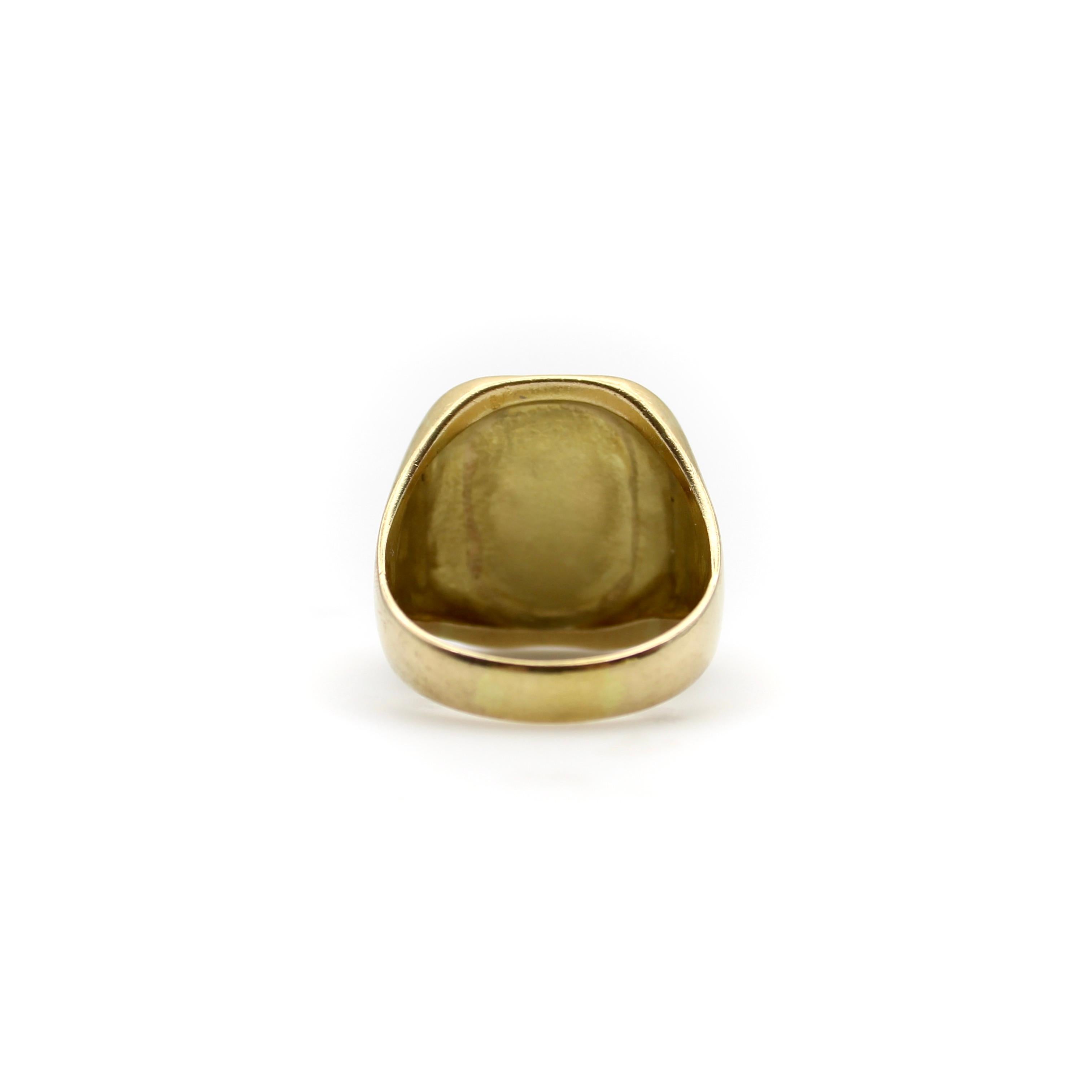 18K Gold Victorian Signet Ring with Bird on Wheat For Sale at 1stDibs