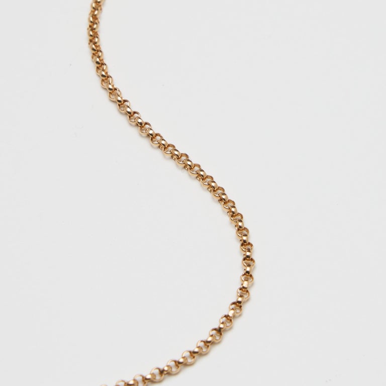 18k Gold Vintage Chain Coin Necklace w/ Diamonds For Sale at 1stDibs
