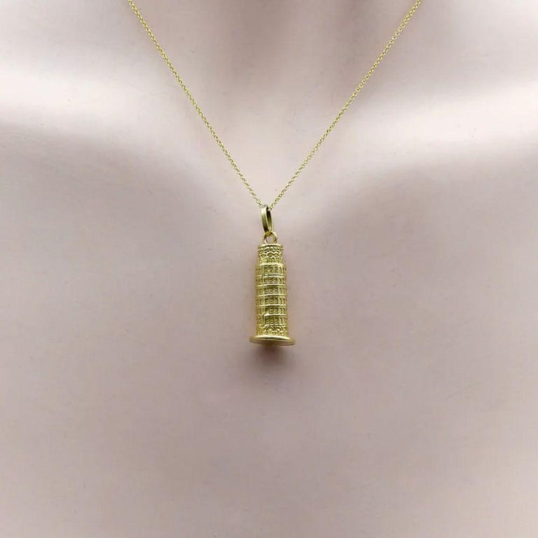 18K Gold Vintage Tower of Pisa Charm or Pendant For Sale at 1stDibs