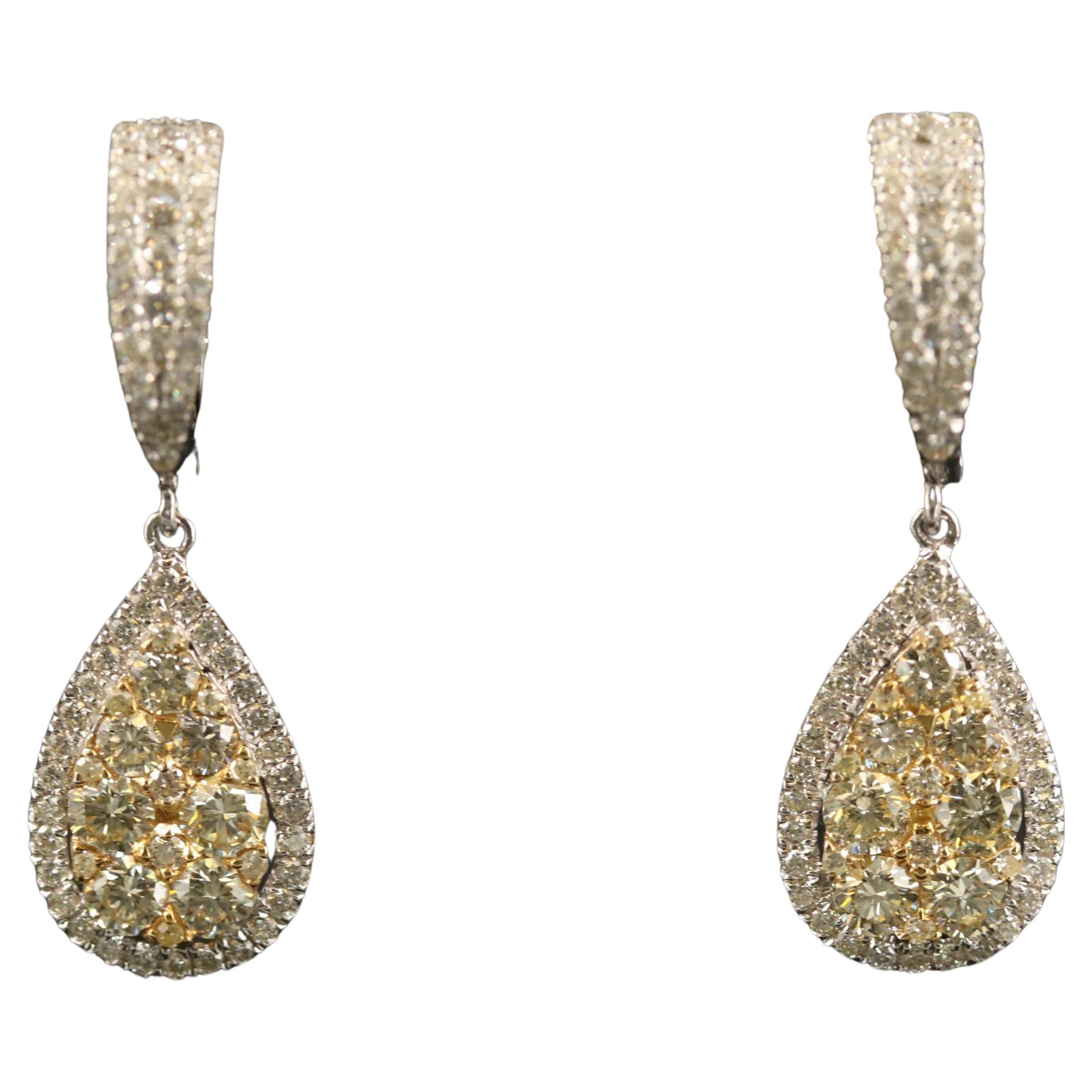 Fashion Diamond White 18K Gold Earrings for Her For Sale at 1stDibs