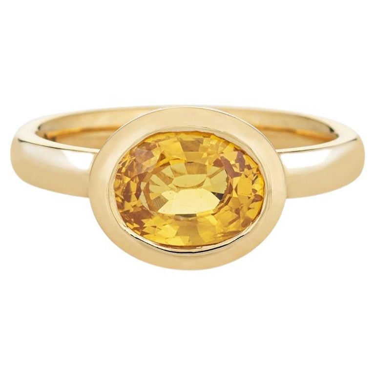 18k Gold Yellow Sapphire Quilt Ring For Sale at 1stDibs