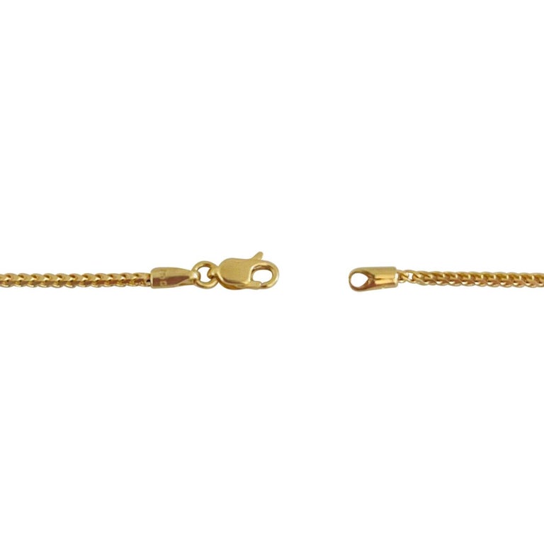 18k Karat Yellow Gold Thin Solid bSquared Franco Link Chain Necklace ...