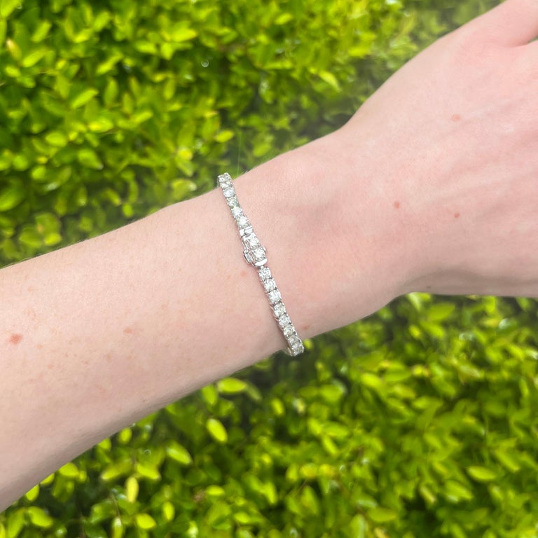18k Oscar Friedman Diamond Tennis Bracelet For Sale at 1stDibs